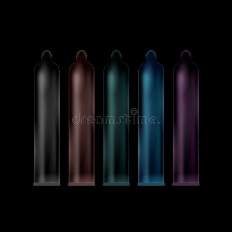 Set of Colored Condoms stock illustration. Illustration of colorful ...