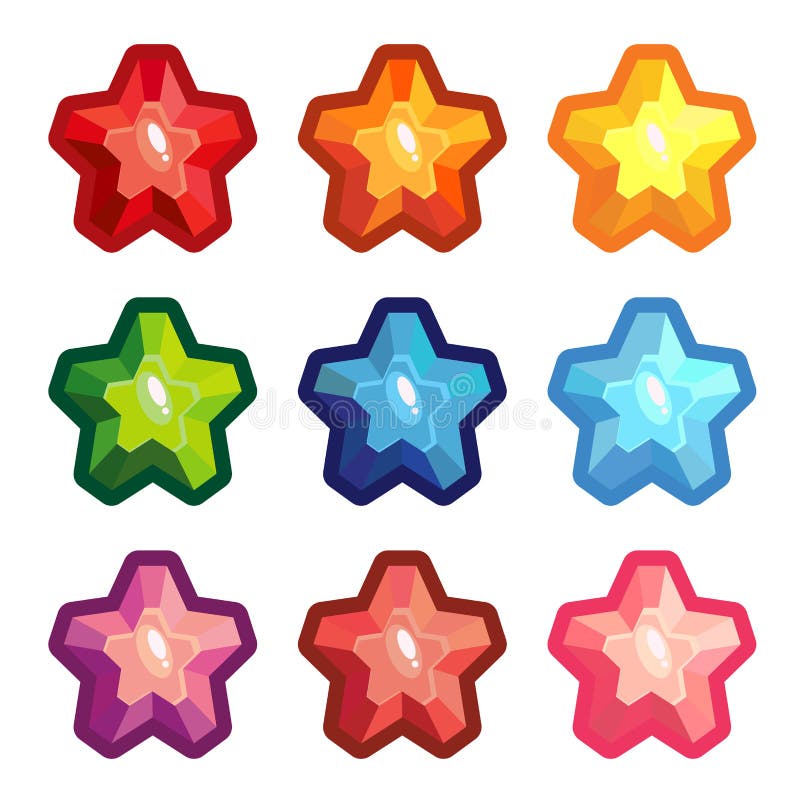 Set of Colored Crystal Stars Stock Vector - Illustration of creative ...