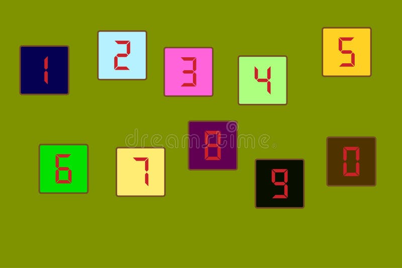 A Set of Colored Cubes with Numbers for Children 1 2 3 4 5 6 7 8 9 0 ...