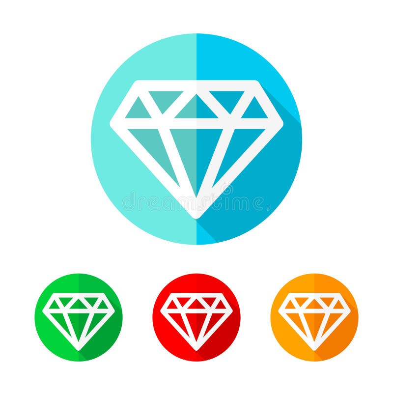 Set of Colored Diamond Icons. Vector Illustration. Stock Illustration ...
