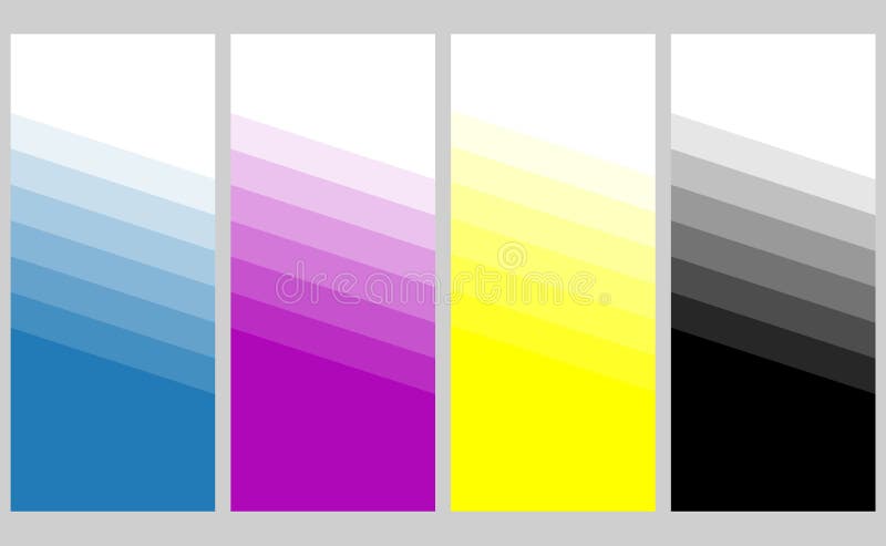 4 Upright Gradient Color Stripes Stock Illustration - Illustration of ...