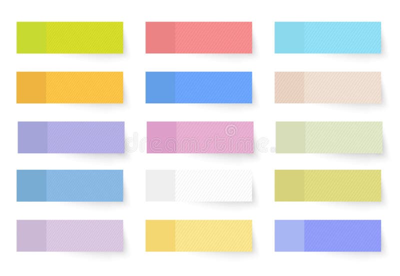 Set of Colored Different Shaped Stickers and Flags Realistic Style ...