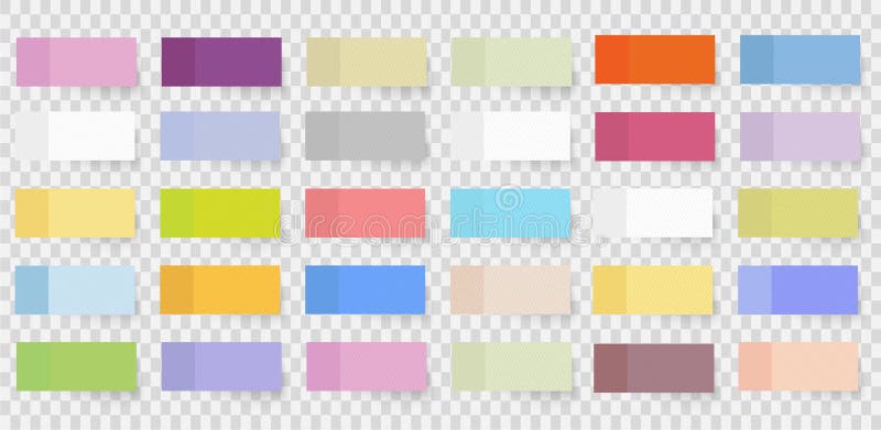 Set of Colored Different Shaped Stickers and Flags Realistic Style ...