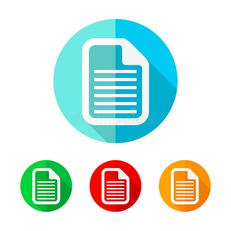Set of Colored Document Icons. Vector Illustration. Stock Illustration ...