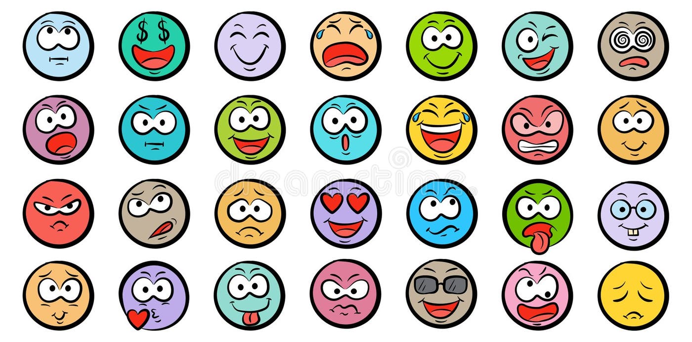Various Round Emotions Stock Illustrations – 295 Various Round Emotions ...