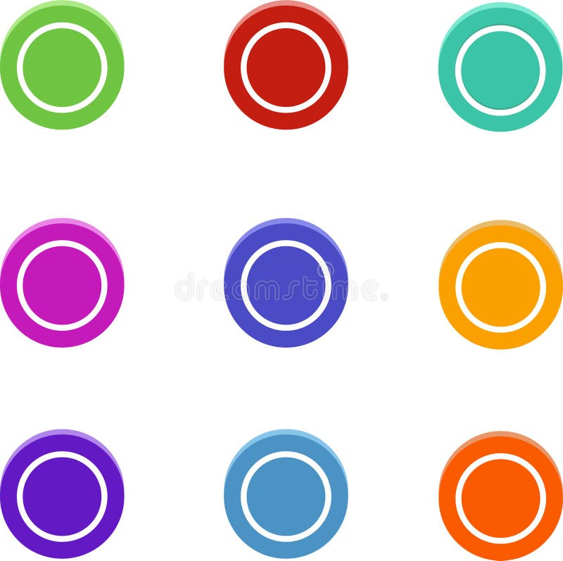 Set of Colored Dots, Round Buttons, Elements for Web Design Stock ...