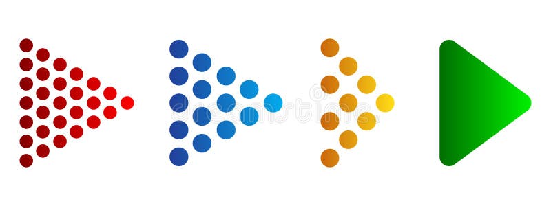 Set of Dotted Arrows. Vector Illustration Stock Illustration ...