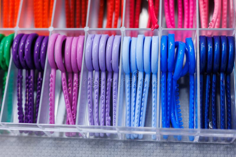 A Set of Colored Elastic Bands for Installing Braces in Orthodontic ...