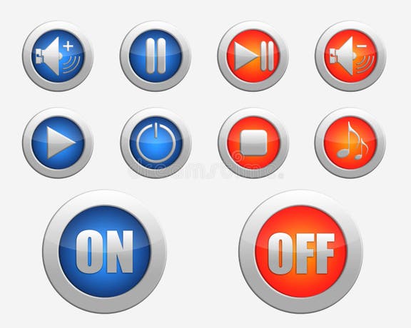 Set of Colored the Elements for Media Player. Stock Illustration ...