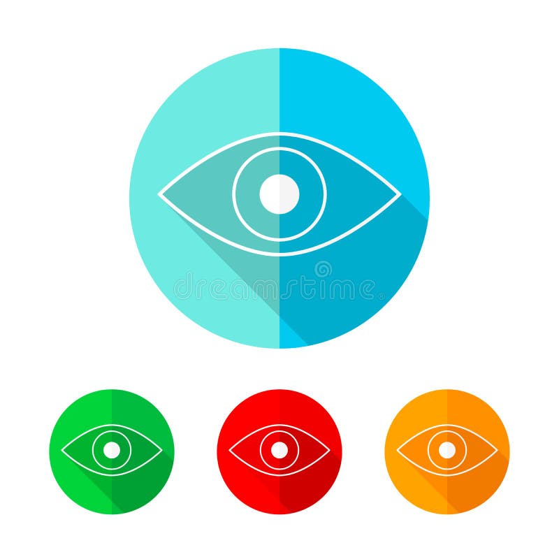 Set of Colored Eye Icons. Vector Illustration. Stock Illustration ...