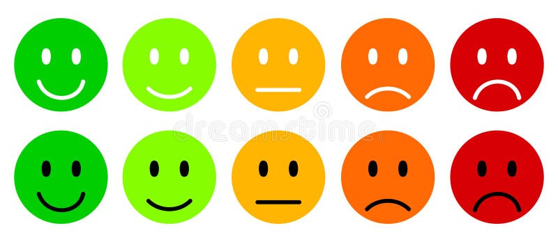 Set Colored Faces Emoticon Icons, Cartoon Emoticons - Vector Stock ...