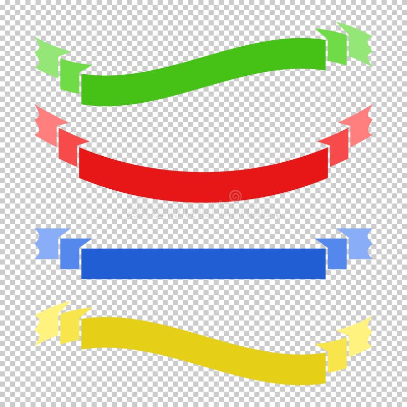 Set of Colored Long and Short Insulated Ribbons Isolated on White ...