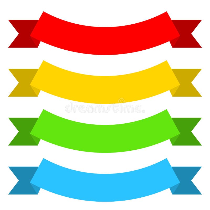 Set of Colored Flat Ribbons. Vector Illustration Stock Illustration ...