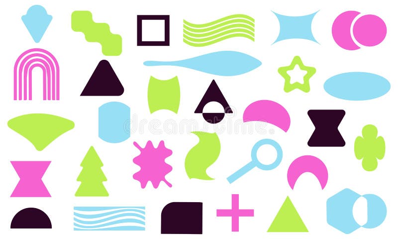 Set Colored Geometric Shapes Vector Illustration Stock Vector ...