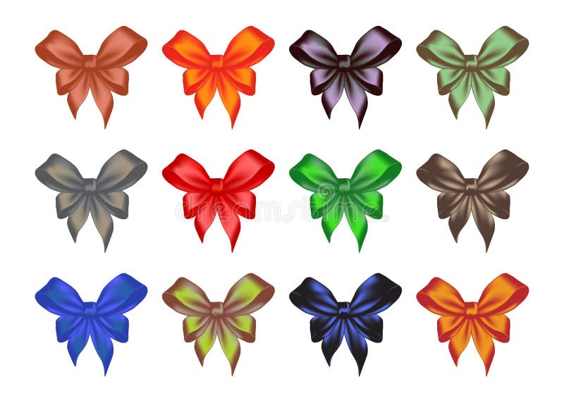 Set colored gift bows stock vector. Illustration of card - 102828789