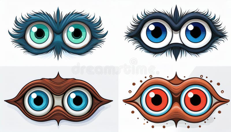 Set of Colored Googly Eyes on a White Background for Creative Projects ...