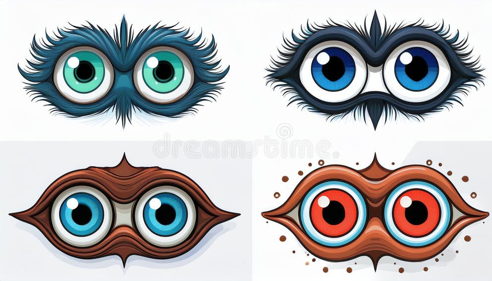 Set of Colored Googly Eyes on a White Background for Creative Projects ...