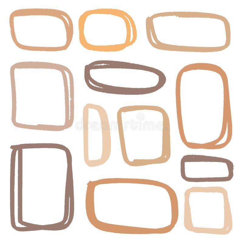 Set of Colored Hand Drawn Grunge Design Elements. Hand Draw Brush ...