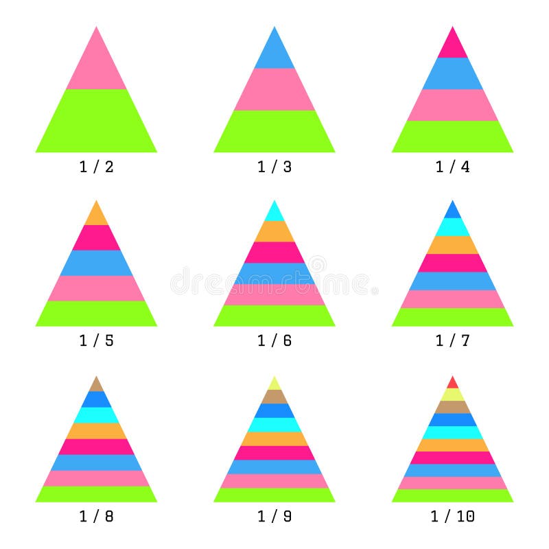 Set of Colored Horizontal Layer Pyramid Charts. Templates Graphs in ...