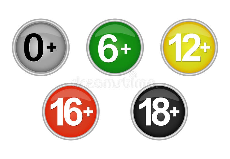 Set of Icons or Buttons with Age Limit Stock Vector - Illustration of ...