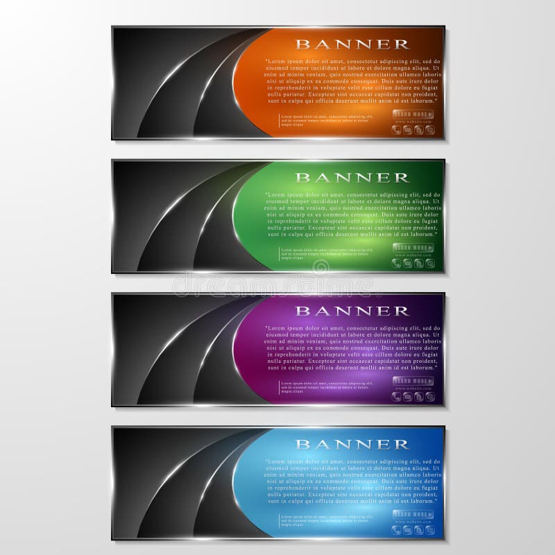Set of Colored Info Graphic Banners with Different Symbol Stock Vector ...