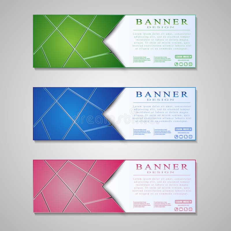 Set of Colored Info Graphic Banners with Different Symbol Stock Vector ...