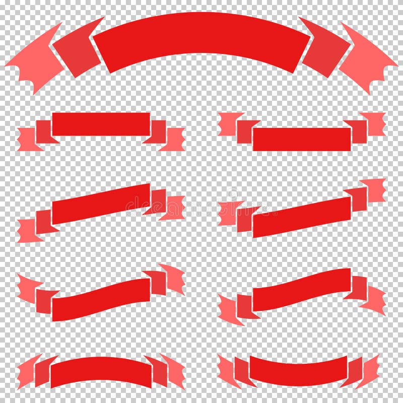 Set of Colored Isolated Banner Ribbons on a Transparent Background ...