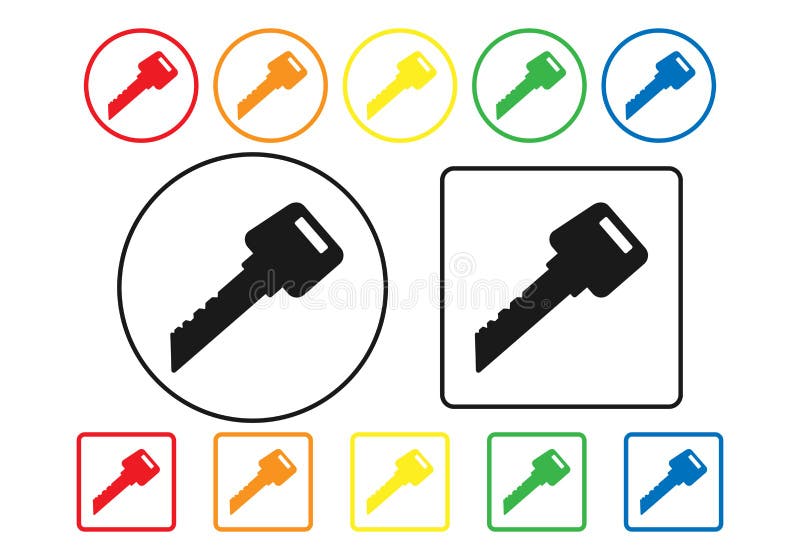 Set of Colored Key Icons. Simple Design Stock Vector - Illustration of ...