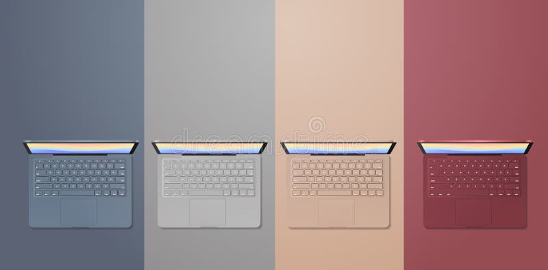 Colored Laptops on Arrows - Choices Stock Illustration - Illustration ...