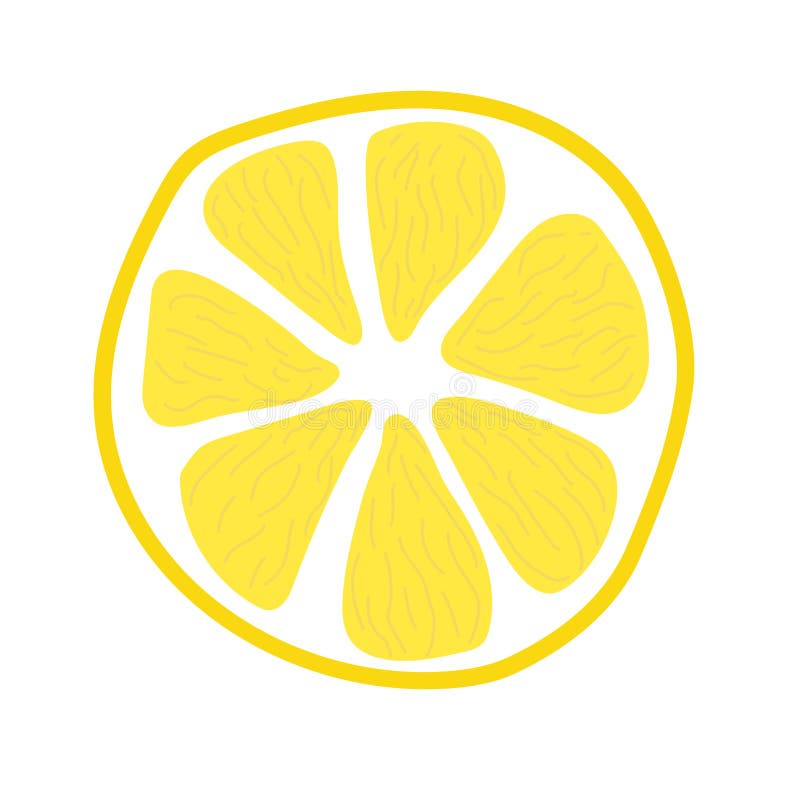Set of Colored Lemon Slice Using Line Art Doodle Style Stock Vector ...