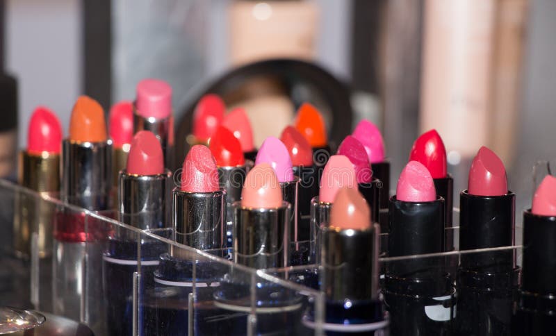 Set of colored lipstick stock photo. Image of femininity - 72798424