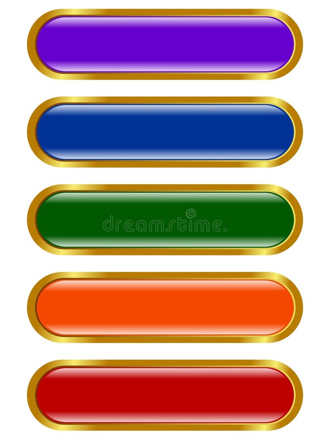 Set of Colored, Long Button Stock Vector - Illustration of volumetric ...