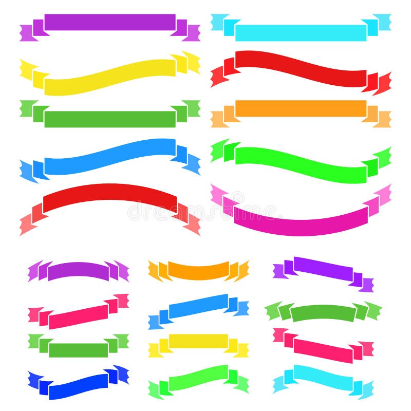Set of Colored Long and Short Insulated Ribbons Isolated on White ...