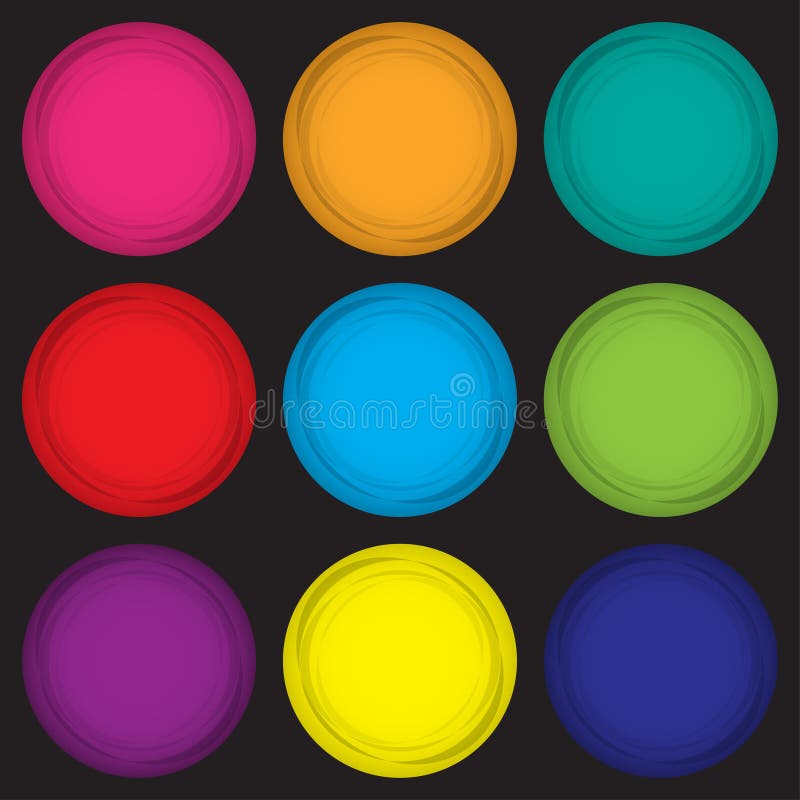 Set of Colored Magnets in a Flat Design on a Black Background. Vector ...