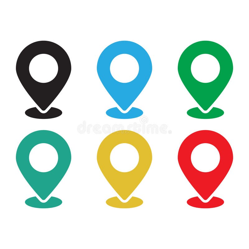 Set of Colored Map Pins. Location Map Icon Stock Illustration ...