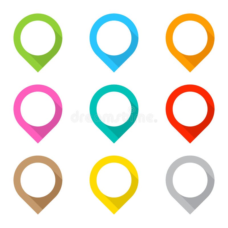 Set of colored map pins stock vector. Illustration of icon - 99971386