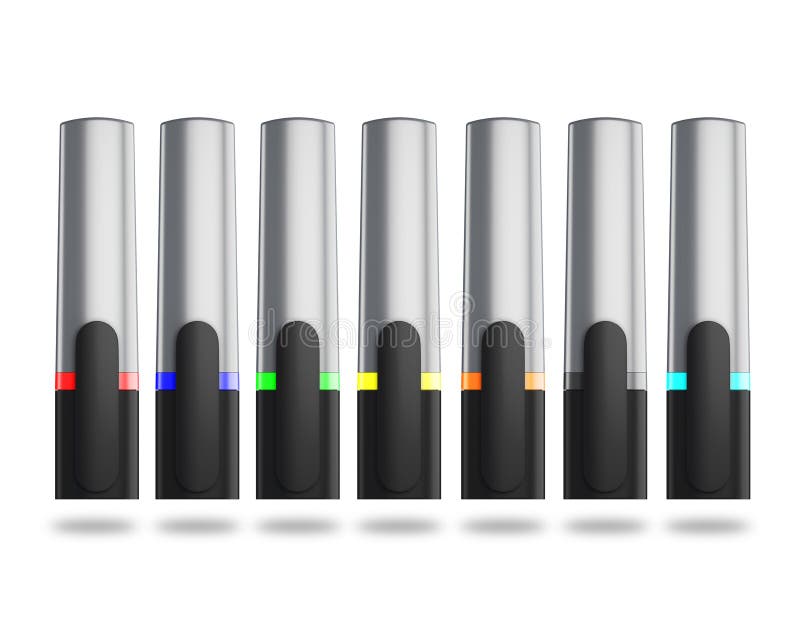 Set of Colored Felt-tip Pens without Cap. Stock Illustration ...