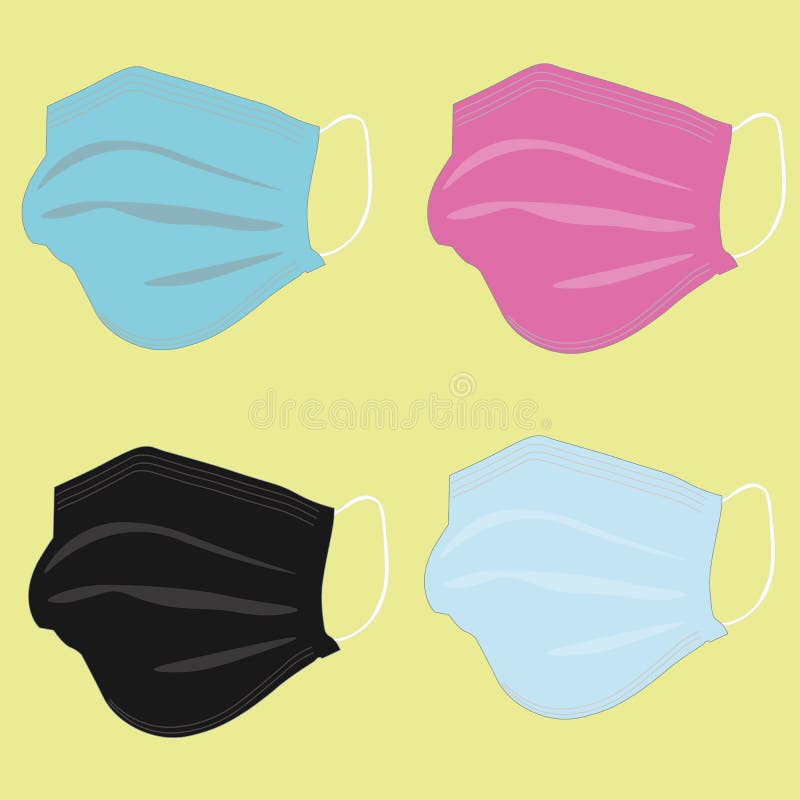 A Set of Colored Medical Masks. Stock Vector - Illustration of color ...