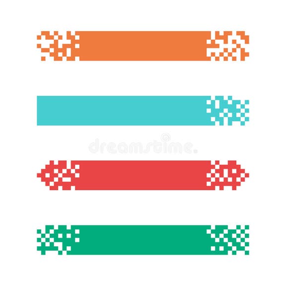 Set of Colored Modern Pixel Banners for Headers. Banners Ready for Your ...