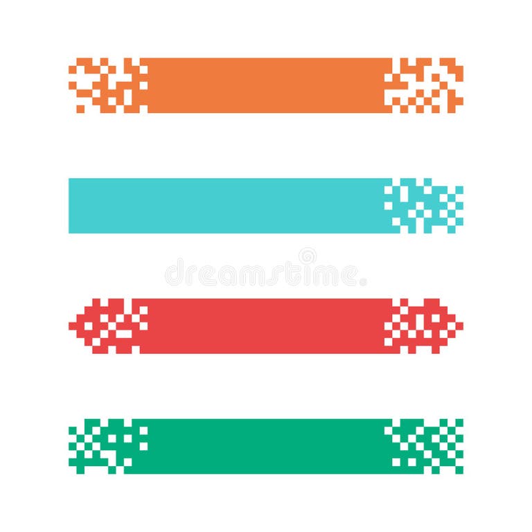 Set of Colored Modern Pixel Banners for Headers. Banners Ready for Your ...