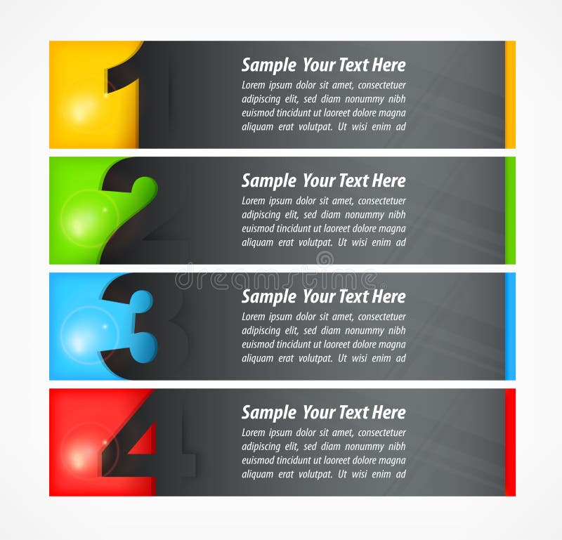 Design Clean Number Banners Template. Stock Vector - Illustration of ...