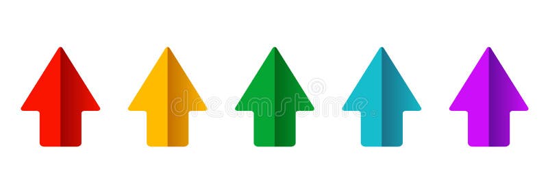 Set Colored Paper Arrows Showing Up. New Bright Arrows for Your Stock ...