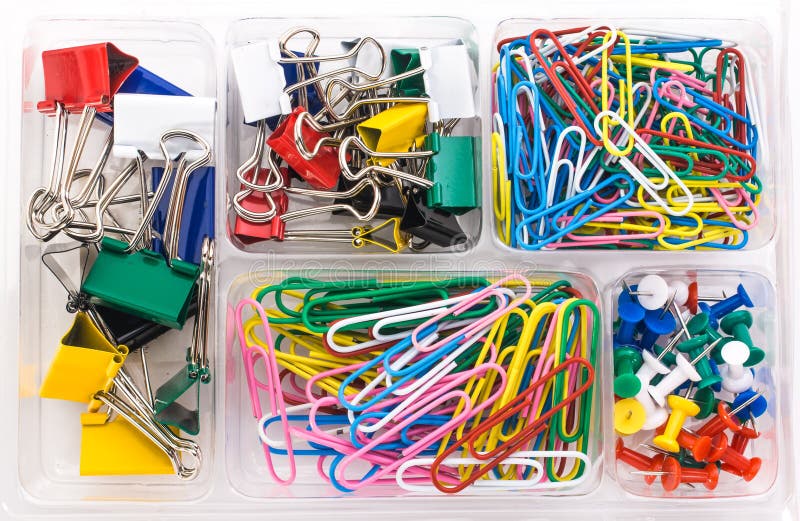 Set of colored paper clips stock photo. Image of clip - 70326302