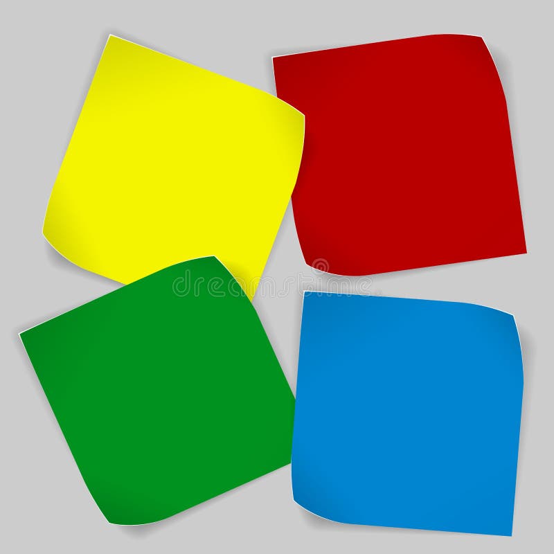 Set of Colored Paper Stickers Stock Vector - Illustration of blue, page ...