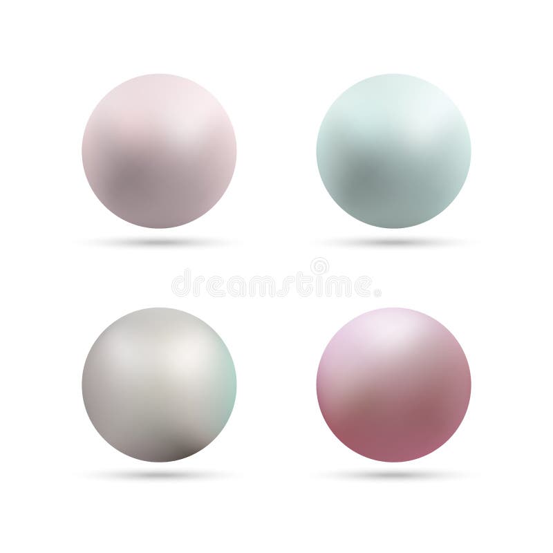Set of Colored Pearl Balls with Shadow. Decoration. Design Element. Eps ...