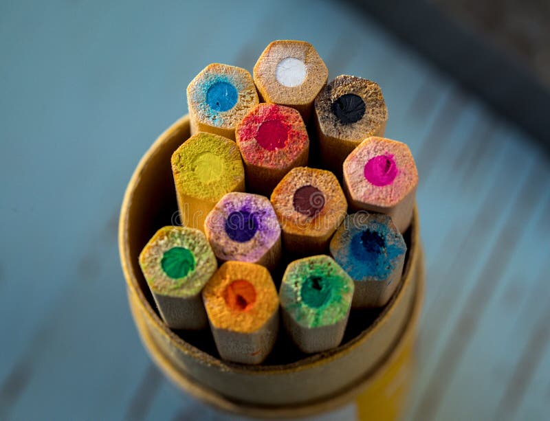 Set of Colored Pencils in a Box Stock Photo - Image of group, plastic ...