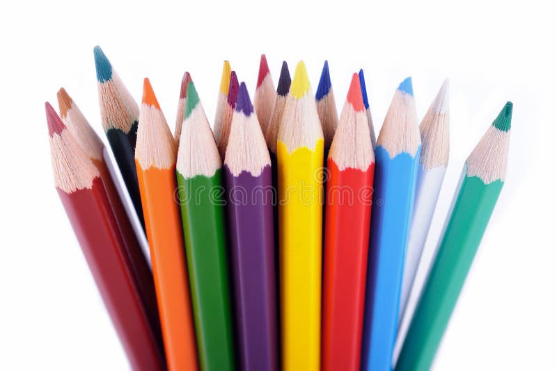 Colouring Palette of Bright Art Pencils Stock Image - Image of crafts ...
