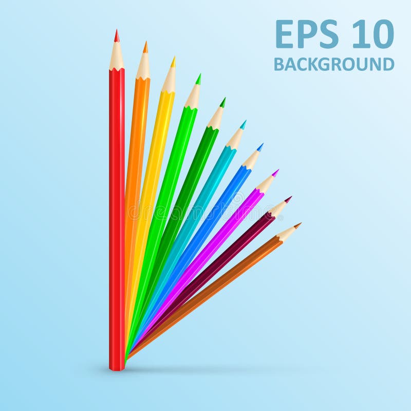 Set of Colored Pencils. Vector Illustration. Color Pencils Concept ...