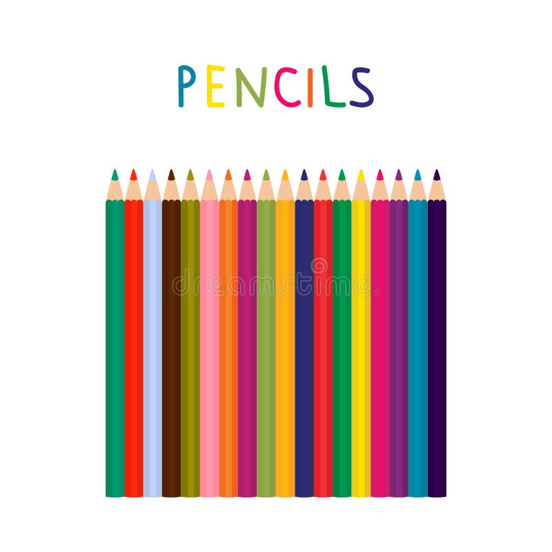 Set of Colored Pencils. Vector Illustration. Stock Vector ...