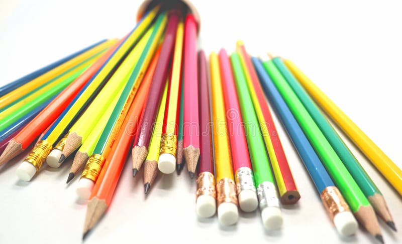 Set of Colored Pencils View on a Light Background Palette and Texture ...